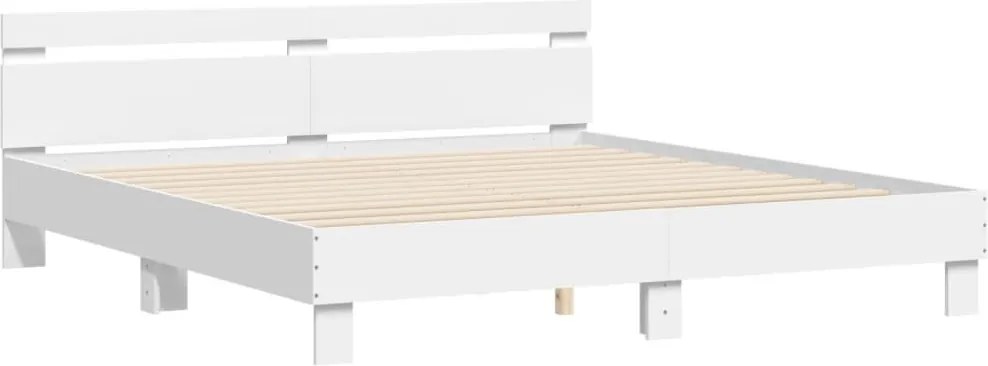 Rám postele s čelem a LED osvětlením bílý 160 x 200 cm 3207532