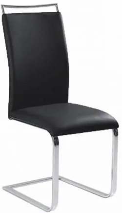 Jídelní židle BARNA, ekokůže černá / chrom