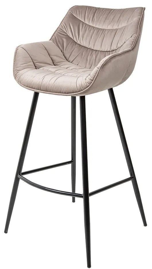 Designová barová židle Kiara šampaňský samet