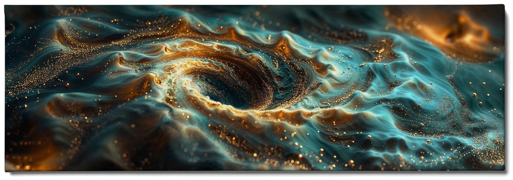 Obraz na plátně - Galaxie Aureus FeelHappy.cz Velikost obrazu: 120 x 40 cm