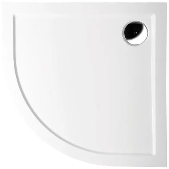 SERA sprchová vanička z litého mramoru, čtvrtkruh 100x100x4cm, R550, bílá 62111