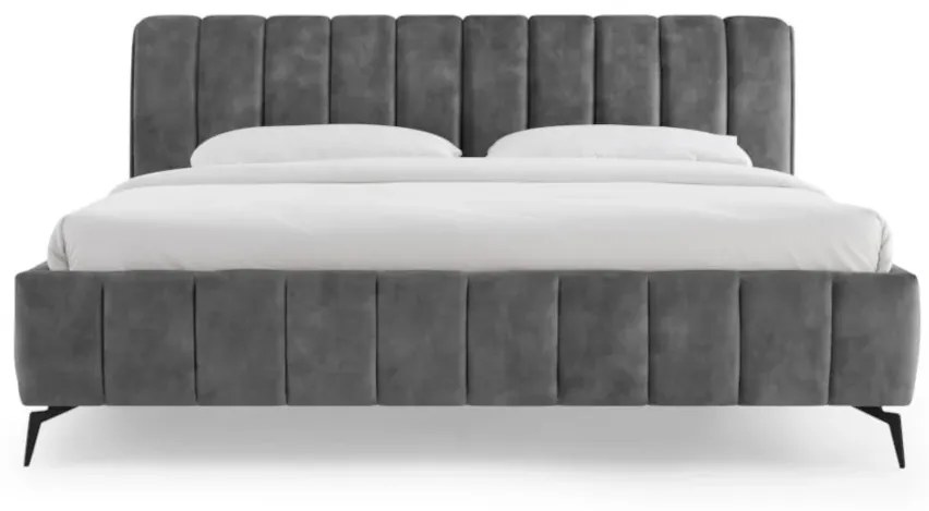 Designová postel Rotterdam 180 x 200 cm šedý samet - skladem