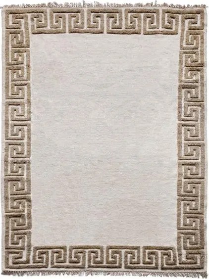 Ručne viazaný kusový koberec Greek DESP P86 Ivory White Antique Mud, 120x170, biela, chodba / predsieň, Diamond Carpets India