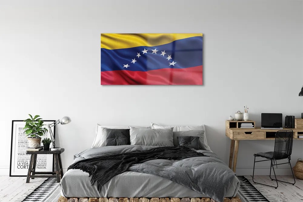 akrylový obraz vlajka Venezuely 125x50 cm