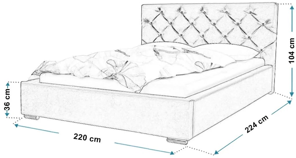 Velká dvoulůžková postel 200x200 cm Christel Barva: Černá - Kronos 07