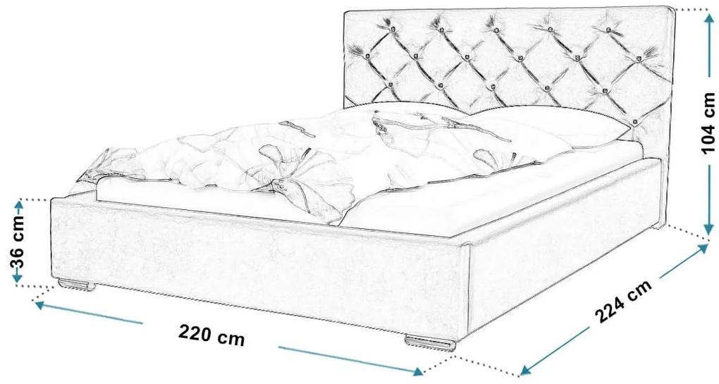 Velká dvoulůžková postel 200x200 cm Christel Barva: Růžová - Jasmine 61