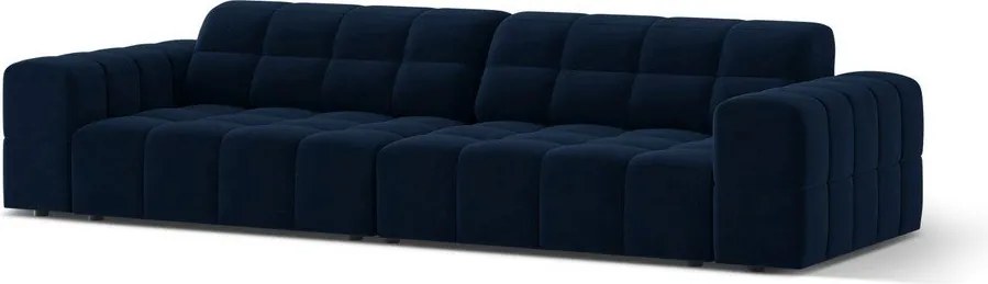 Tmavě modrá sametová pohovka 252 cm Chicago – Cosmopolitan Design