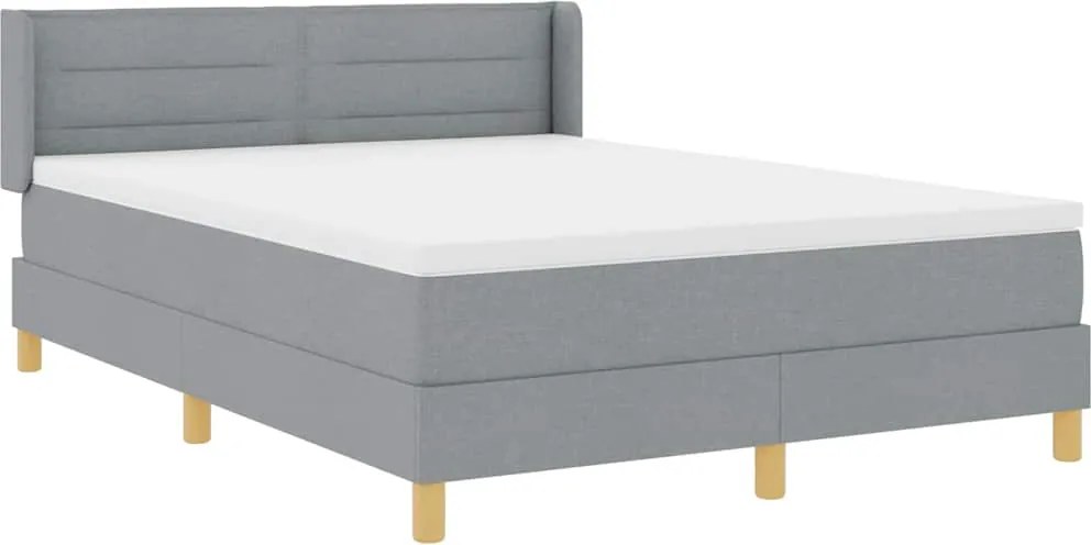 Postel s boxspringem s matrací Světle šedá 190 x 140 cm textil 3341223