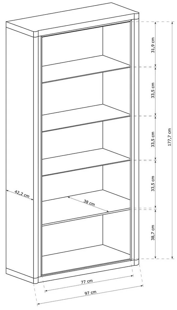 Obývací stěna se skříní DALLAS s | sestava E | 3 díly | 331 cm | sonoma