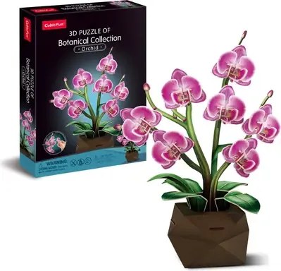 CUBICFUN 3D puzzle Botanical collection: Orchidej / 85 dílků / 23,4 x
