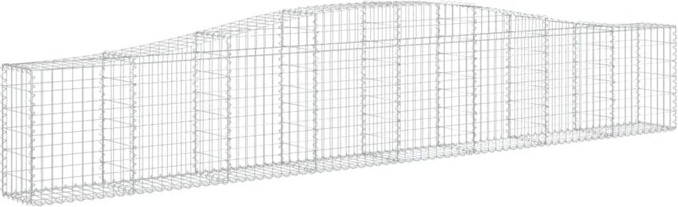 Klenuté gabionové koše 9 ks 400x30x60/80 cm pozinkované železo 3145807
