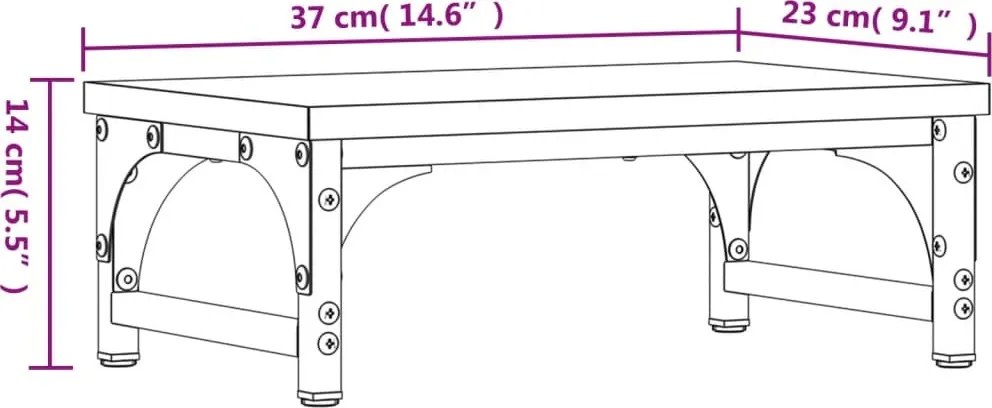 vidaXL Stojan na monitor 37 x 23 x 14 cm kompozitní dřevo [833998] Barva: dub sonoma