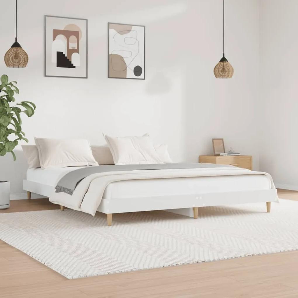 Rám postele bílý 120 x 200 cm kompozitní dřevo - Default Title