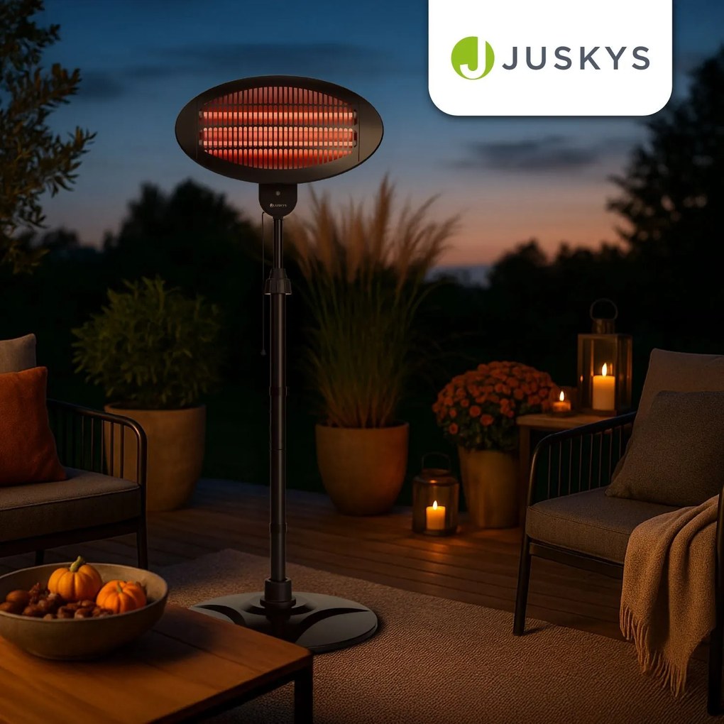 Juskys Venkovní infračervený zářič 2 000 W, černý