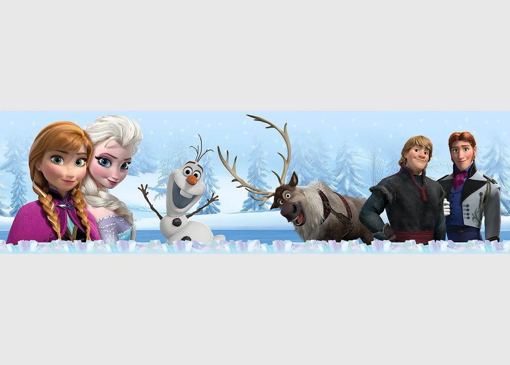 Dětská samolepící bordura na zeď Disney Ledové království a přátelé | 5 m x 13.8 cm | DWBD8073
