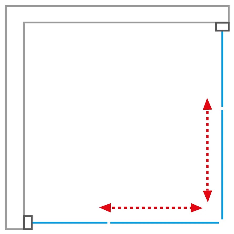 Roltechnik Outlet Sprchový kout MS2L+MS2P s dvoudílnými posuvnými dveřmi Varianta: šířka levé části: 100 cm, šířka pravé části: 100 cm - (MS2-L100-P100), Barva profilů a typ výplně: profily: brillant, výplň: transparent
