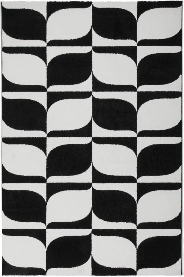 Hans Home | Kusový koberec Black and White 393 Black - 200x290