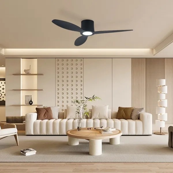ZEVENTI - LED Stropní ventilátor VENTORA LED/24W/230V Wi-Fi Tuya černá + DO
