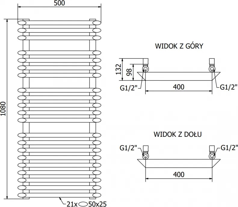 Mexen Akan, elektrické topné těleso 1080x500 mm + topná tyč 900 W, bílá, W121-1080-500-2900-20