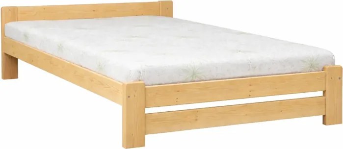 Dvoulůžková postel s lamelovým roštěm z borovice
