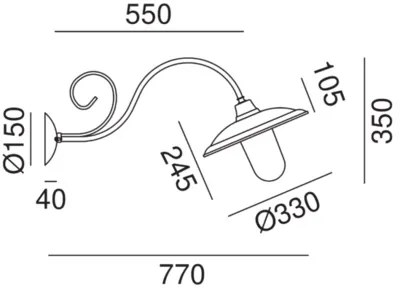 Il Fanale Klasické nástěnné svítidlo BARCHESSA ø 330 mm Varianty: průhledné sklo