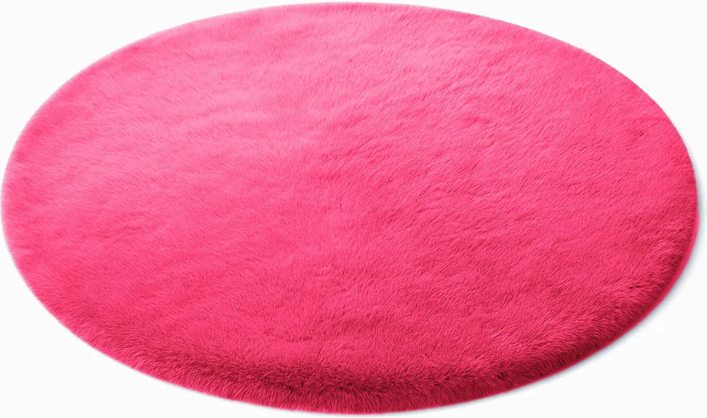TZ Tmavě růžový kulatý koberec Rabbit Rozměr: 90 cm