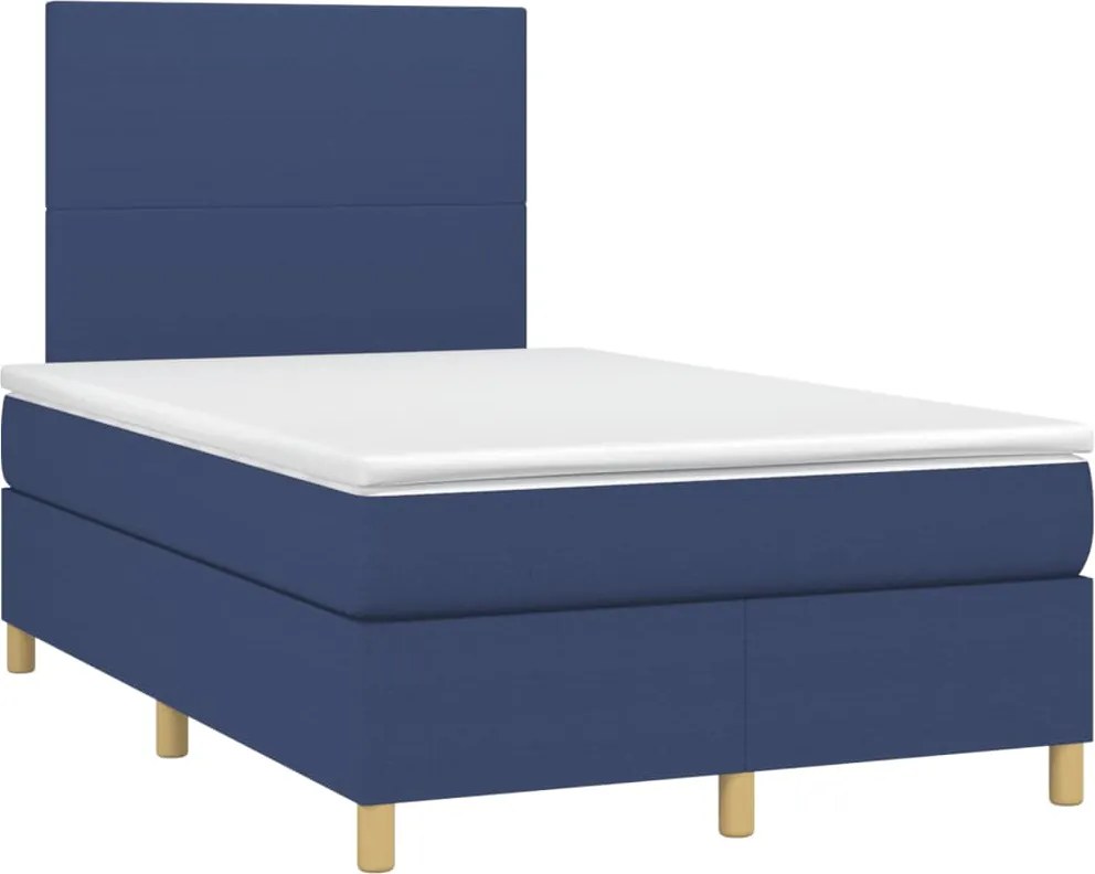 Box spring postel s matrací modrá 120x200 cm textil 3142167