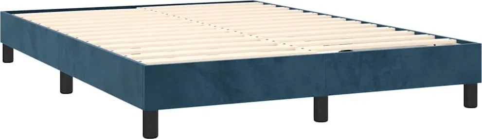 Box spring postel s matrací tmavě modrá 140x200 cm samet 3131205