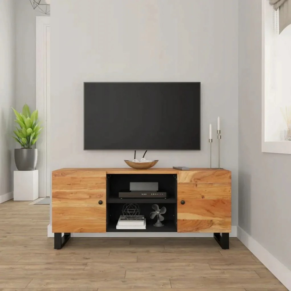 Tv Skříňka 105 X 33 X 46 Cm masivní akáciové dřevo