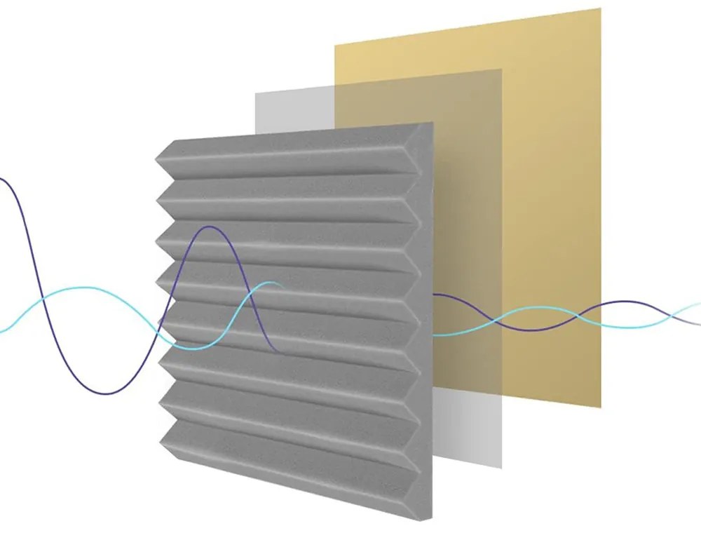 12 samolepicích, zvukotěsných stěnových panelů vyrobených z pěny