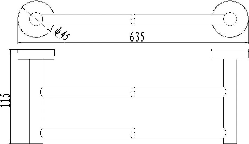 Novaservis - Dvojitý držák ručníků 500 mm Mephisto chrom, 6825,0