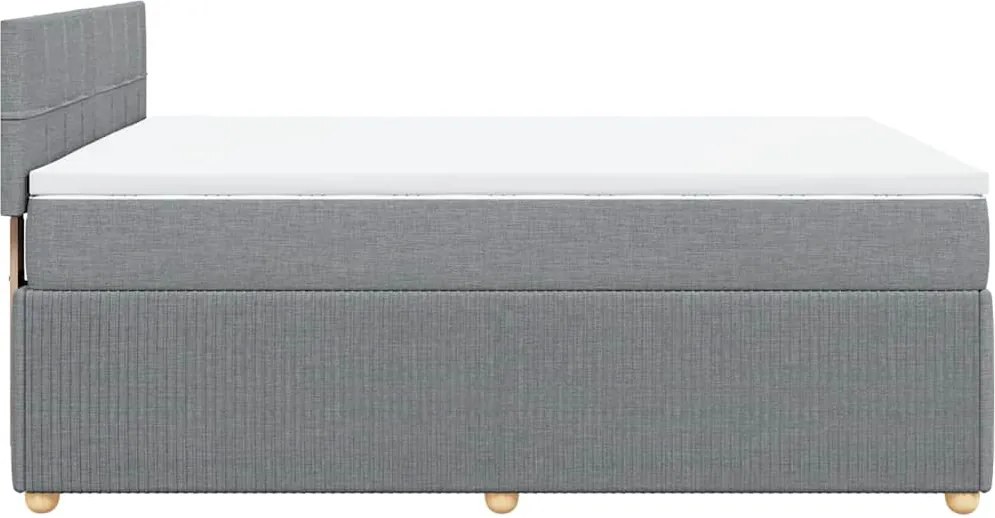 Box spring postel s matrací světle šedá 160 x 200 cm textil 3289807
