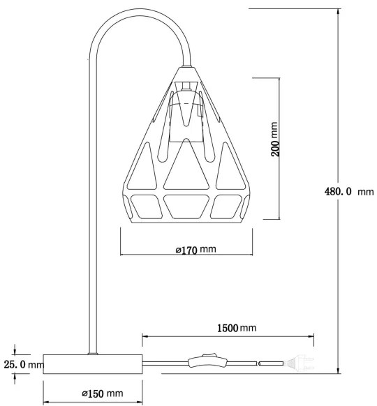 Globo 15889T - Stolní lampa HASSAN 1xE27/40W/230V