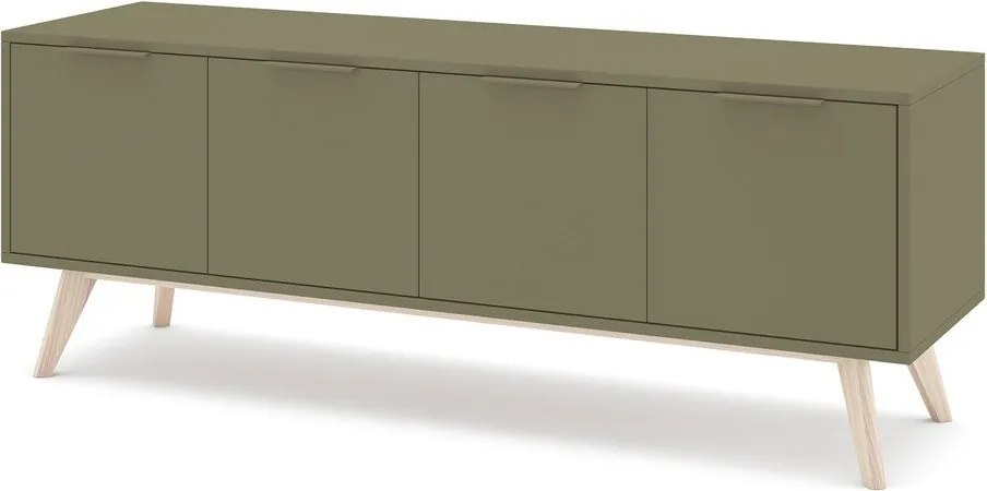 Zelený matný TV stolek 140x53x40 cm Campus – Marckeric
