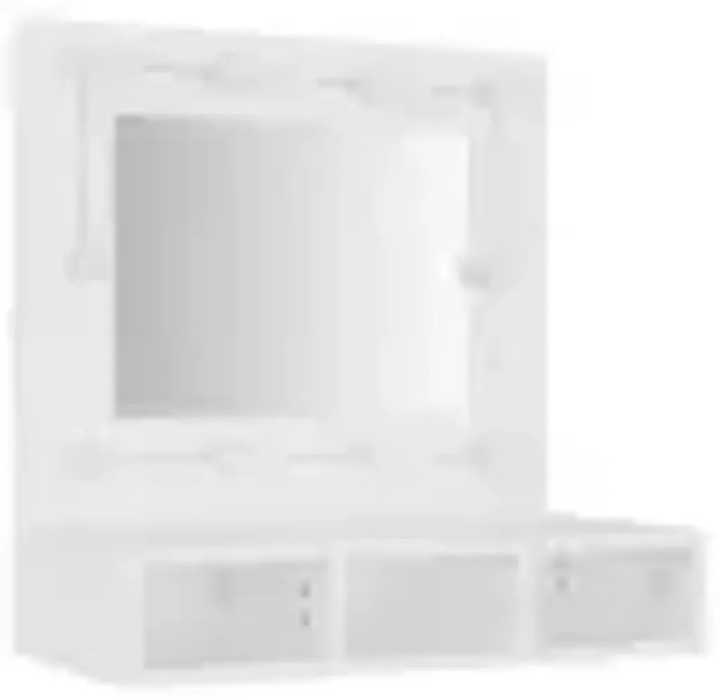 Zrcadlová skříňka s LED bílá 60 x 31,5 x 62 cm - Default Title
