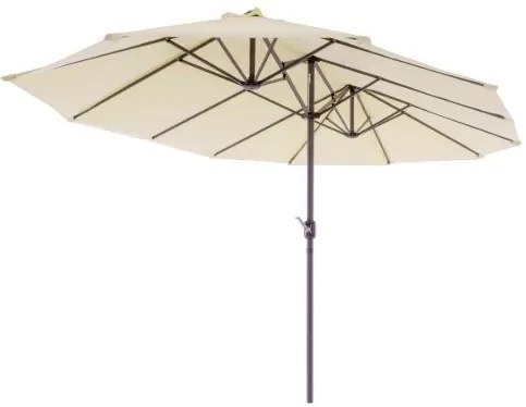 Dvojitý zahradní slunečník 465 × 270 cm krémový