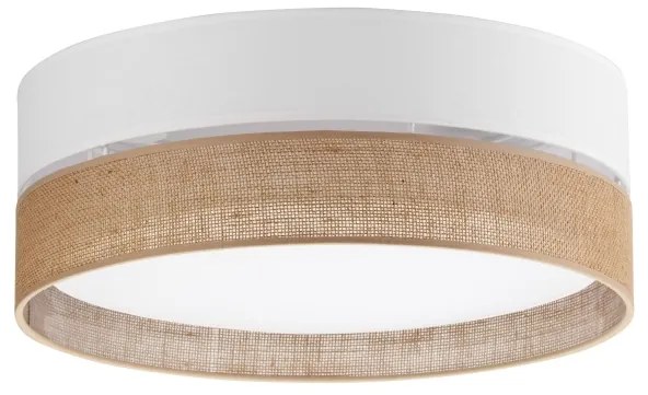 TK LIGHTING Stropní svítidlo - LINOBIANCO 6577, Ø 45 cm, 230V/15W/3xE27, bílá/hnědá