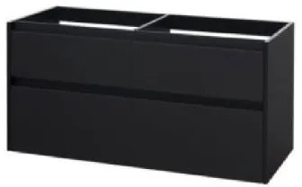 Mereo Opto - Skříňka s dvojumyvadlem 1210x600x460 mm, 4 zásuvky, černá CN943
