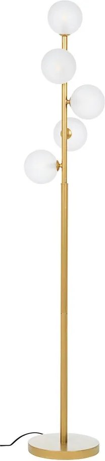 Stojací lampa ve zlaté barvě se skleněným stínidlem (výška 156,5 cm) Balls – Bizzotto