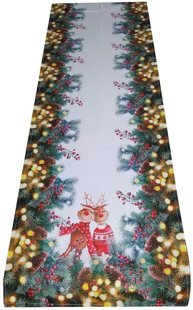 Vánoční ubrus - běhoun na stůl CHRISTMAS FRIENDS 40x85 cm Mybesthome