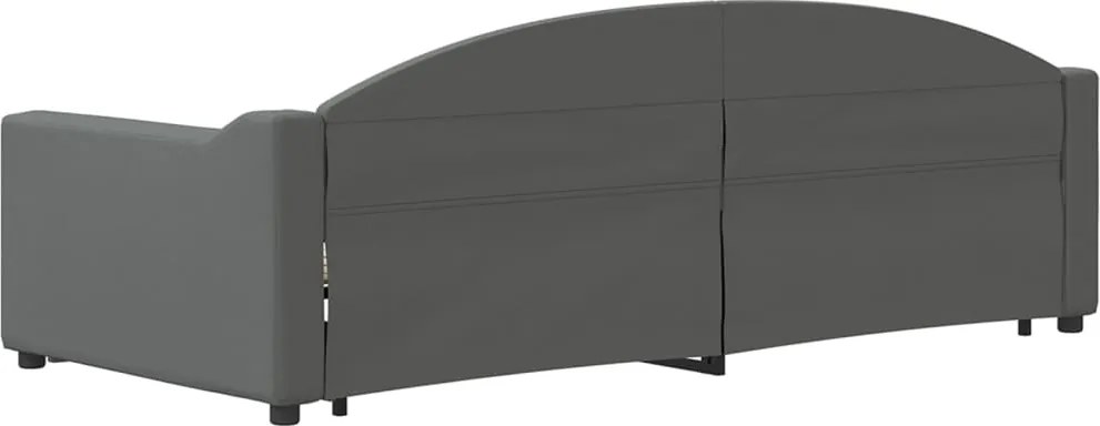 Válenda s přistýlkou a zásuvkami tmavě šedá 90 x 200 cm textil 3197567