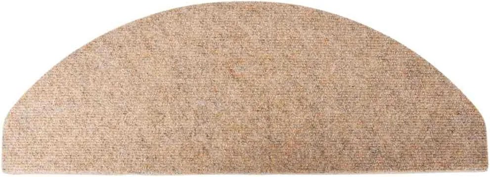 Samolepicí nášlapy na schody 15 ks 65x22,5x3,5 cm béžové 136394
