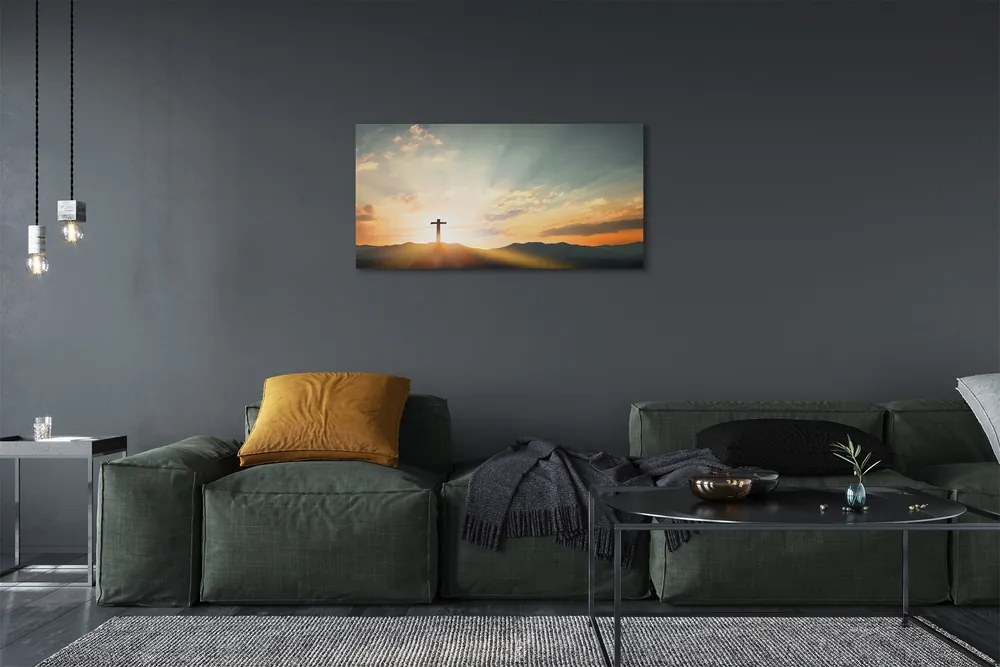 Obrazy na plátně Cross sun top 125x50 cm
