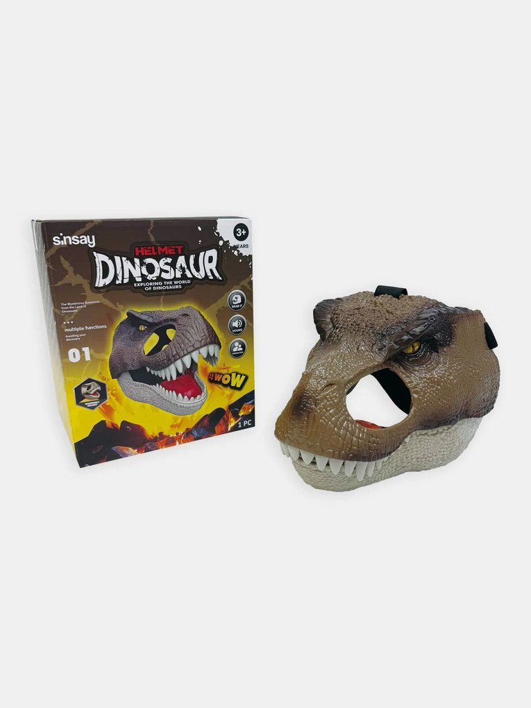 Sinsay - Maska ve tvaru hlavy dinosaura se zvukem - vícebarevná