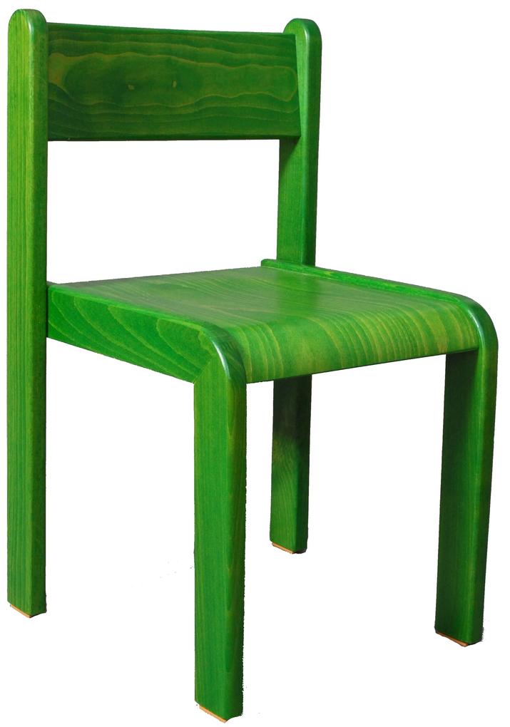 Dětská židlička bez područky 38 cm DE mořená - zelená