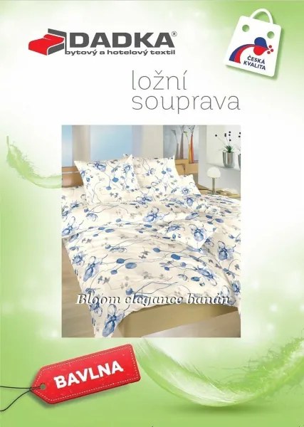 DADKA Povlečení bavlna Bloom elegance banán 140x200, 70x90 cm