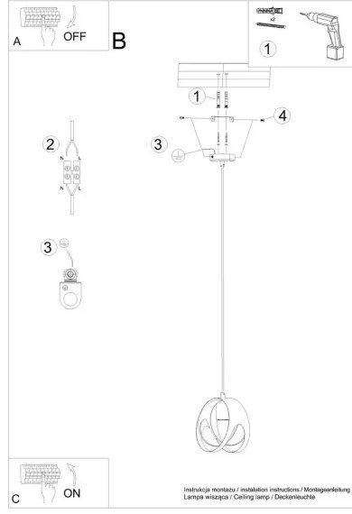 Sollux SL.1083 - Lustr na lanku TULOS 1xE27/60W/230V bílá