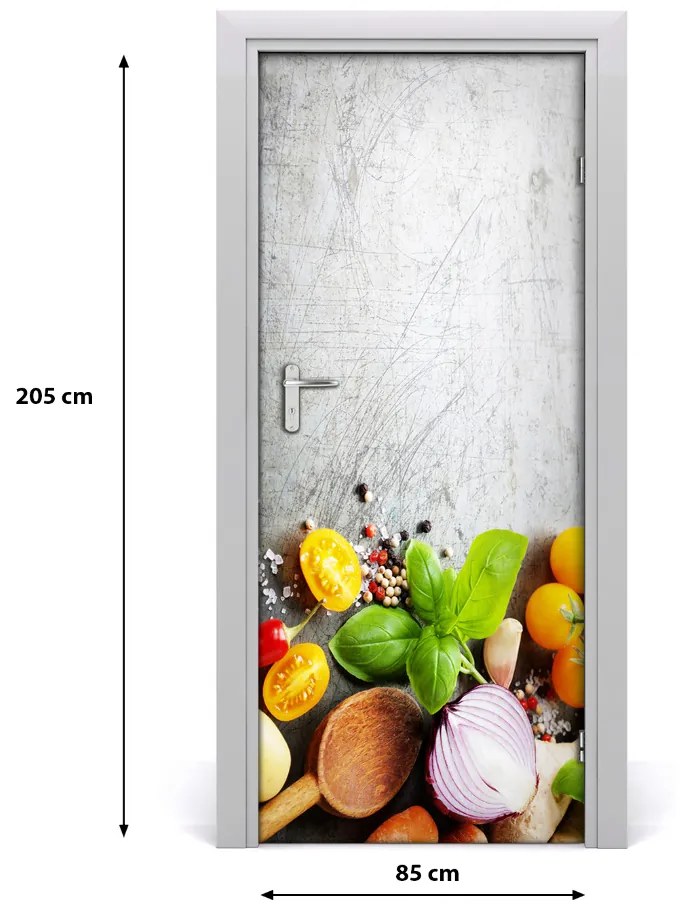Fototapeta na dveře do domu samolepící zelenina 85x205 cm
