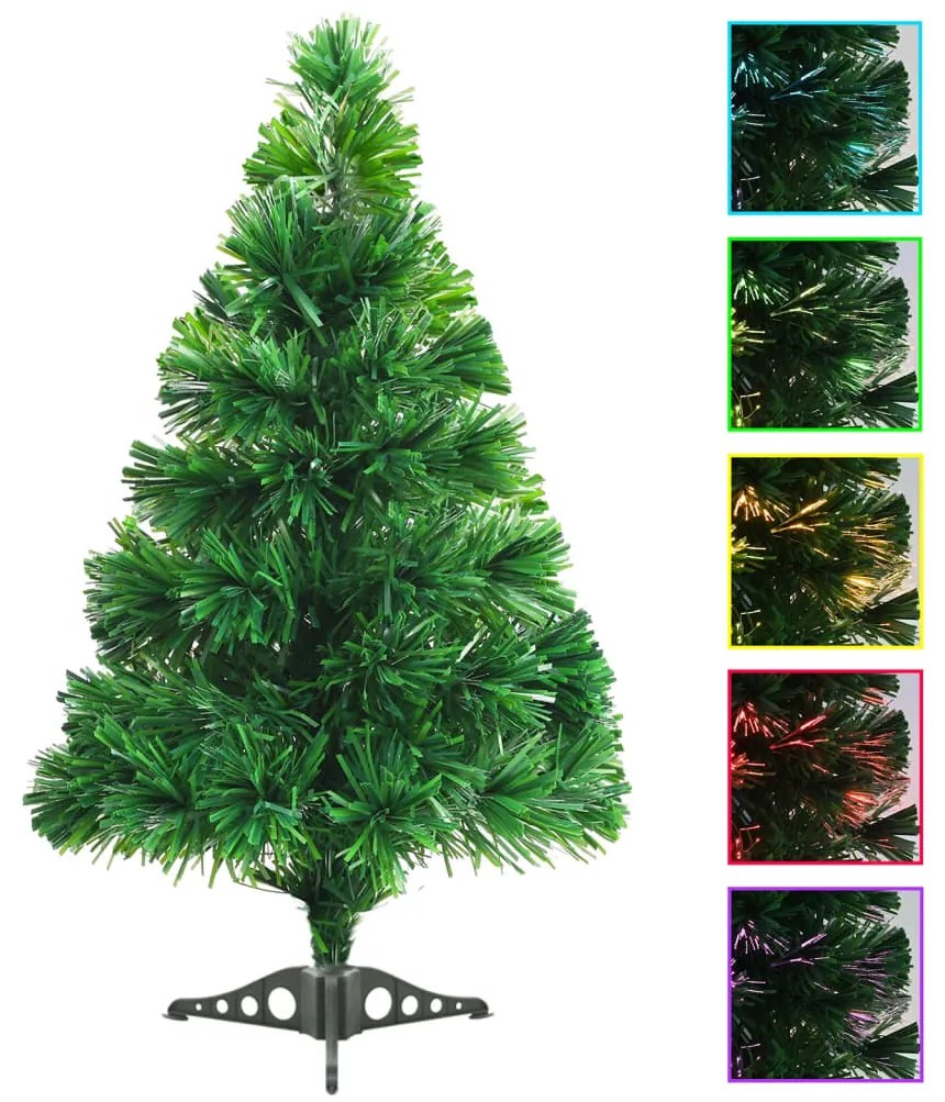 246402 vidaXL Umělý vánoční stromek s optickým vláknem 64 cm zelený