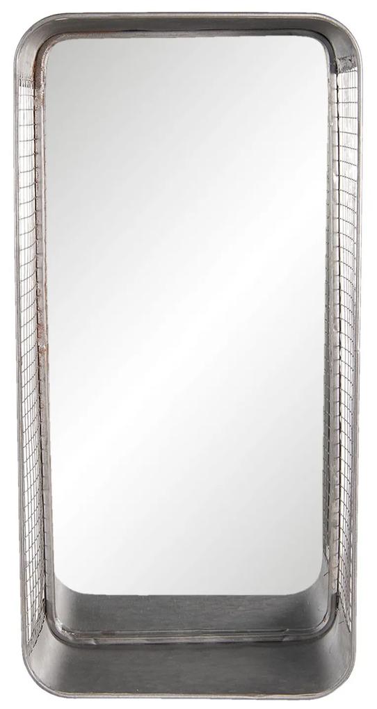 Zrcadlo s drátěným rámem a policí Odalis - 28*15*57 cm